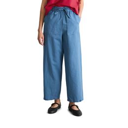Marc O'Polo Chinohose MARC O'POLO DENIM "aus Leinen-Baumwolle-Mix", Damen, Gr. L, Normalgr&ouml;&szlig;en, endless sea, Obermaterial: 56% Leinen, 44% Baumwolle, unifarben, regular fit normal, Hosen Chinohose