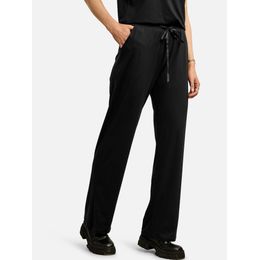 Chinohose LIBERT&Eacute; ESSENTIEL "Libert&eacute; Essentiel Trouser ALMA", Damen, Gr. L/XL, schwarz, Obermaterial: 90% Polyester, 10% Elasthan, Hosen Chinohose