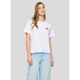 Print-Shirt Rabe "T-Shirt", Damen, Gr. 42, wei&szlig;, 95%Baumwolle, 5%Elasthan, unifarben, gerade, Shirts