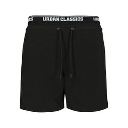 Badeshorts Urban Classics "Urban Classics Herren Two in One Swim Shorts", Herren, Gr. XL, US-Gr&ouml;&szlig;en, blk, blk, wht, 100% Polyamid, Badehosen Badeshorts