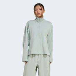 Sweatjacke adidas Sportswear "W ALL SZN SL QZ", Damen, Gr. M, wonder sage, Obermaterial: 51% Polyester, 25% Modal, 15% Baumwolle, 9% Elasthan, normal, Rundhals, angesetztes B&uuml;ndchen, Sweatjacken Sweatjacke