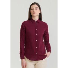 Hemdbluse FELIX HARDY "Basic Hemd", Damen, Gr. M, bordeaux, 65% Baumwolle, 35% Leinen, Blusen Hemdbluse