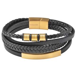 Adelia&acute;s Edelstahlarmband ADELIA&acute;S "Unisex Armband aus Edelstahl" Gr. 19, schwarz gold, Armb&auml;nder, Herren, 19, Edelstahl, Edelstahlarmband