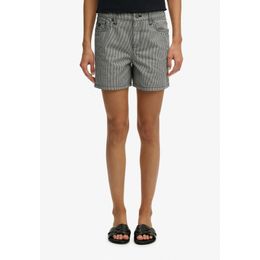 Jeanshotpants Superdry "MID RISE STRIPE SHORT", Damen, Gr. 26, N-Gr, deep navy hickory stripe, Web, Obermaterial: 100% Baumwolle, gestreift, slim fit ca. Mitte Oberschenkel, Jeans
