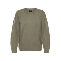 Rundhalspullover oxmo "Rundhalspullover OXSelmo", Damen, Gr. L, gr&uuml;n (mulled basil), Obermaterial: 50% Polyacryl PAN. 50% Polyacryl PAN recyc.., Sweatshirts Rundhalspullover