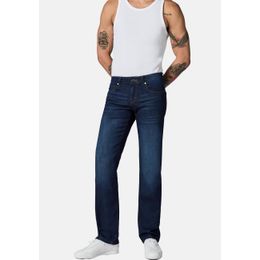 Straight-Jeans PEAK TIME "Orbis", Herren, Gr. 30, L&auml;nge 34, plasma indigo, Jeans, Obermaterial: 88% Baumwolle, 11% Polyester, 1% Elasthan, straight fit lang, Jeans Straight-Jeans, Herren Jeans mit Logopr&auml;gung