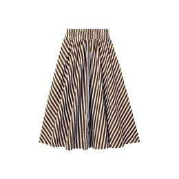 Midirock RICHROYAL, Damen, Gr. 42, coconut bark, Web, Obermaterial: 100% Baumwolle, gestreift, regular fit ca. Mitte Wade, R&ouml;cke, Regular fit mit elastischem Bund
