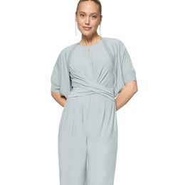 Strickjacke Zero "Damen kurzarm", Damen, Gr. L, silber blau, Obermaterial: 70% Viskose, 30% Polyester, unifarben, festlich, oversize, eng, Strickjacken Strickjacke, Plain/ ohne Details
