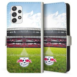 DeinDesign Galaxy A52s 5G Handy Klapph&uuml;lle Handyh&uuml;lle aus Kunst Leder wei&szlig; Flip Case Stadium Rb Leipzig Official Licensed Product Sideflip mit Lasche
