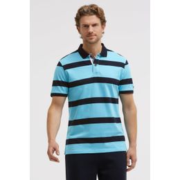 Poloshirt Gaastra, Herren, Gr. L, aquarius, Piqu&eacute;, Material: 100% Baumwolle, bedruckt, gestreift, regular fit normal, hoch geschlossener Ausschnitt, eingesetzt Rippb&uuml;ndchen, Shirts, mit Seitenschlitze