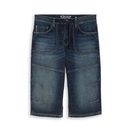 Tom Tailor Herren TTMORRIS RELAXED Overknee Jeans Shorts mit Stretch, wei&szlig;, Uni, Gr. 28