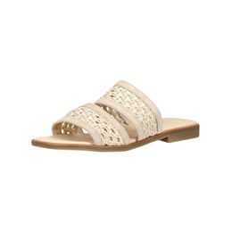 Pantolette Paul Green "Paul Green Pantoletten Leder/Textil", Damen, Gr. 37,5, natur, Leder, Textil, Schuhe Pantolette