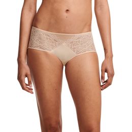 Panty Chantelle "FLOURAL TOUCH", Damen, Gr. 36, beige (golden beige), Obermaterial: 75% Polyamid, 25% Elasthan, k&ouml;rpernah, Unterhosen Panty, Spitze, blickdichtes Gewebe