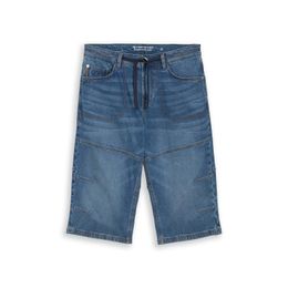 Tom Tailor Herren TTMORRIS RELAXED Overknee Jeans Shorts mit Stretch, blau, Uni, Gr. 30