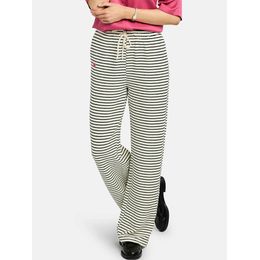 Chinohose LIBERT&Eacute; ESSENTIEL "Libert&eacute; Essentiel Trouser SUS", Damen, Gr. L, Normalgr&ouml;&szlig;en, schwarz creme stripe, Obermaterial: 95% Polyester, 5% Elasthan, Hosen Chinohose