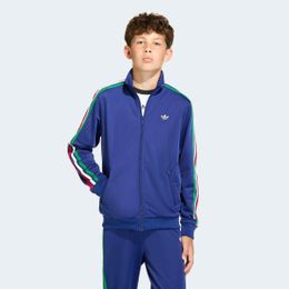 Trainingsjacke adidas originals "FIREBIRD LO TT", M&auml;dchen, Gr. 128, victory blau, light football gold, Obermaterial: 100% Polyester, Jacken Trainingsjacke