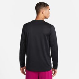 Trainingsshirt Nike "DRI-FIT LEGEND MENS LONG-SLEEVE FIT", Herren, Gr. XXL, schwarz (schwarz, matte silber), Obermaterial: 100% Polyester, Rundhals, Shirts, lockere Passform, Rundhalsausschnitt, f&uuml;r Fitness