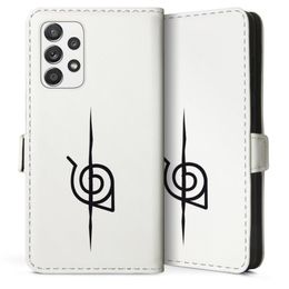DeinDesign Galaxy A52s 5G Handy Klapph&uuml;lle Handyh&uuml;lle aus Kunst Leder wei&szlig; Flip Case Konoha Sasuke Naruto Shippuden Sideflip mit Lasche