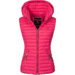 Steppweste Navahoo "Shadaa", Damen, Gr. S (36), rosa, Oberstoff: 100% Nylon. Futter: 100% Polyester. Wattierung: 100% Polyester, tailliert h&uuml;ftbedeckend, Westen Steppweste, stylische &auml;rmellose Damen Weste mit Kapuze