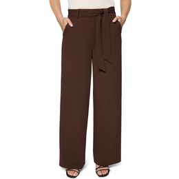 Stoffhose Zero "Damen mit Stoffg&uuml;rtel", Damen, Gr. 38, Normalgr&ouml;&szlig;en, braun (chicory coffee), Obermaterial: 4% Elasthan, 96% Polyester, unifarben, figurbetont lang, Hosen Stoffhose, G&uuml;rtel