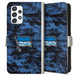 DeinDesign Galaxy A52s 5G Handy Klapph&uuml;lle Handyh&uuml;lle aus Kunst Leder wei&szlig; Flip Case Flag Hertha Bsc Logo Sideflip mit Lasche