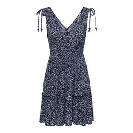 Tr&auml;gerkleid Only "ONLFERNANDA LIFE S/L DRESS WVN NOOS", Damen, Gr. S, N-Gr, night sky aop:fernanda flower, Web, Obermaterial: 100% Viskose, bedruckt, regular fit kurz, V-Ausschnitt, Kleider Tr&auml;gerkleid, Viskose, regular fit, V-Ausschnitt