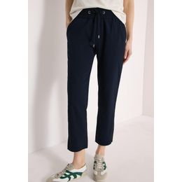 Stoffhose Cecil, Damen, Gr. L, L&auml;nge 26, universal blau, Web, 66% Baumwolle, 30% Polyester, 4% Elasthan, unifarben, comfort fit normal, Hosen Stoffhose, Joggstyle