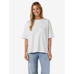Kurzarmshirt Noisy may "NMKIM S/S T-SHIRT JRS NOOS", Damen, Gr. M, wei&szlig; (hellwei&szlig;), Jersey, Obermaterial: 100% Baumwolle, unifarben, regular fit normal, Rundhals, Shirts, Baumwolle, regular fit