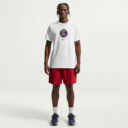 T-Shirt Nike "PSG M NK CREST TEE", Herren, Gr. XL, wei&szlig;, Obermaterial: 100% Baumwolle, normal, Rundhals, Shirts T-Shirt, sportlicher Look, Kurzarm, Rundhalsausschnitt, ohne Verschluss