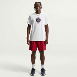 T-Shirt Nike "PSG M NK CREST TEE", Herren, Gr. L, wei&szlig;, Obermaterial: 100% Baumwolle, normal, Rundhals, Shirts T-Shirt, sportlicher Look, Kurzarm, Rundhalsausschnitt, ohne Verschluss