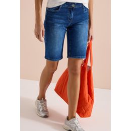 Loose-fit-Jeans Cecil, Damen, Gr. 29, dunkelblau wash, Jeans, 78% Baumwolle, 20% Polyester, 2% Elasthan, unifarben, kurz, Jeans, 5-Pocket-Style