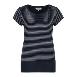 alife and kickin Rundhalsshirt ALIFE & KICKIN "Damen AdelineAK P Kurzarmshirt, Shirt", Damen, Gr. L, marine, 60% Baumwolle, 40% Polyester, Shirts Rundhalsshirt, Kurzarm mit feinem Streifenmuster, Scoop-Neck und Rippbund