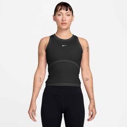Trainingstop Nike "W NK ONE DF TANK B", Damen, Gr. S, schwarz (schwarz, schwarz,), Obermaterial: 80% Polyester, 20% Elasthan, normal, Rundhals, Tops, mit Dri-FIT Technologie, schnell trocknender Stoff