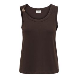 Jacqueline de Yong Tanktop JDY "JDYUFFA S/L TOP JRS NOOS", Damen, Gr. L, chicory coffee, Jersey, Obermaterial: 62% Polyester, 33% Viskose, 5% Elasthan, unifarben, normal, Rundhals, Tops Tanktop