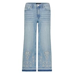 Slim-fit-Jeans Zero "Damen mit weitem Bein.", Damen, Gr. 36, Normalgr&ouml;&szlig;en, light blau denim, Obermaterial: 1% Elasthan, 5% Baumwolle (recycled), 94% Baumwolle. Futter: 65% Baumwolle, 35% Polyester, unifarben, figurbetont, Jeans Slim-fit-Jeans