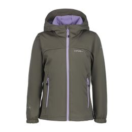 Outdoorjacke Icepeak "Icepeak Softshell jacke Kleve Jr", Kinder, Gr. 128, gr&uuml;n (grau), Stoff;Softshell, 100% Polyester, normal, Jacken Outdoorjacke