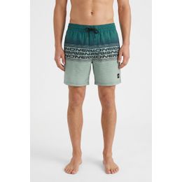 O`Neill Badeshorts O'NEILL "O'NEILL LOGO STRIPE 16'' SWIMSHORTS", Herren, Gr. L (52), N-Gr, gr&uuml;n heritage, Obermaterial: 100% Polyester, Badehosen Badeshorts, mit Seiten- und Ges&auml;&szlig;taschen, mit Innenhose aus Mesh