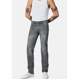 Tapered-fit-Jeans PEAK TIME "Cosmis", Herren, Gr. 32, L&auml;nge 32, moon grau, Jeans, Obermaterial: 88% Baumwolle, 11% Polyester, 1% Elasthan, gerade, unten schmal lang, Jeans, Herren Tapered Jeans mit Logopr&auml;gung