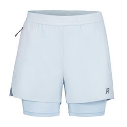 Trainingsshorts Rukka "Rukka Shorts Makela 2In1", Damen, Gr. 34, EURO-Gr&ouml;&szlig;en, eisblau, Stoff, 87% Polyester, 13% Elasthan, Hosen