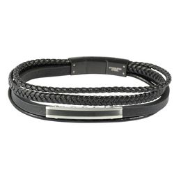 Adelia&acute;s Edelstahlarmband ADELIA&acute;S "Herren Armband aus Edelstahl" Gr. 19, schwarz (schwarz silber), Armb&auml;nder, Herren, 19, Edelstahl, Edelstahlarmband