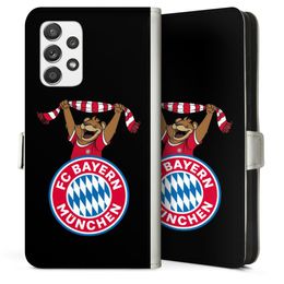 DeinDesign Galaxy A52s 5G Handy Klapph&uuml;lle Handyh&uuml;lle aus Kunst Leder wei&szlig; Flip Case Bernie Official Licensed Product Fc Bayern M&uuml;nchen Sideflip mit Lasche