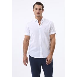 Langarmhemd FELIX HARDY "Leinen-Shirt", Herren, Gr. L, Normalgr&ouml;&szlig;en, wei&szlig;, 85% Baumwolle, 15% Leinen, Hemden