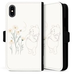 DeinDesign iPhone X Handy Klapph&uuml;lle Handyh&uuml;lle aus Kunst Leder schwarz Flip Case Disney Bee Winnie The Pooh Sideflip mit langer Lasche
