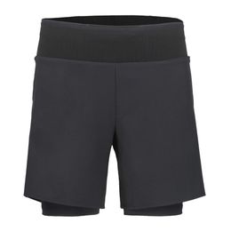 Trainingsshorts Rukka "Rukka Shorts Musku 2In1", Herren, Gr. L, Normalgr&ouml;&szlig;en, schwarz, Stoff, 87% Polyester, 13% Elasthan, Hosen