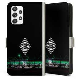 DeinDesign Galaxy A52s 5G Handy Klapph&uuml;lle Handyh&uuml;lle aus Kunst Leder wei&szlig; Flip Case Borussia M&ouml;nchengladbach Official Licensed Product Stadium Sideflip mit 