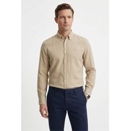 Leinenhemd BOSS "LIAM", Herren, Gr. L, N-Gr, open beige286, Web, Obermaterial: 100% Leinen, unifarben, regular fit normal, 1-Knopf-Manschette, Hemden, 100% Leinen mit Button-Down-Kragen, regular fit