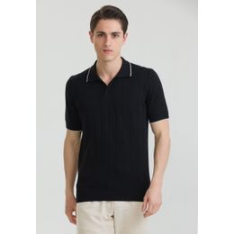 Poloshirt FELIX HARDY "Polo Shirt Kurzarm", Herren, Gr. L, schwarz, 100% Baumwolle, Shirts