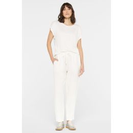 Leinenhose SENSES.THE LABEL, Damen, Gr. L, Normalgr&ouml;&szlig;en, wei&szlig;, Web, Material: 100% Leinen, unifarben, regular fit lang, Hosen, aus Leinen