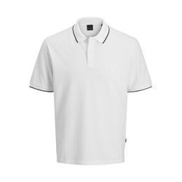 Jack & Jones Poloshirt JACK & JONES "JPRBLAWESTON SS POLO", Herren, Gr. L, hellwei&szlig; detail:contrast, Jersey, Obermaterial: 100% Baumwolle, unifarben, regular fit normal, ohne Ausschnitt, angesetztes B&uuml;ndchen, Shirts, mit Stickerei