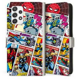 DeinDesign Galaxy A52s 5G Handy Klapph&uuml;lle Handyh&uuml;lle aus Kunst Leder wei&szlig; Flip Case Avengers Marvel Comic Sideflip mit Lasche